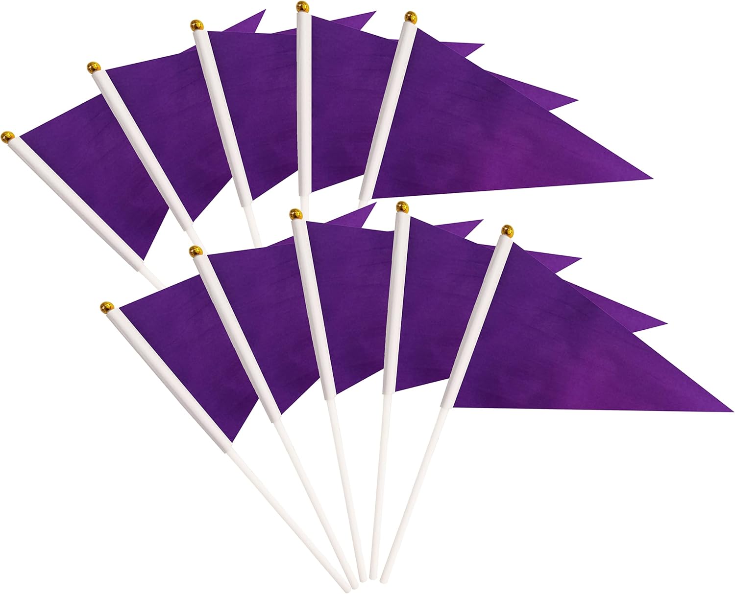 Amazon.com : 50 Pack Purple Pennant Small Mini Flags On Sticks,Hand ...