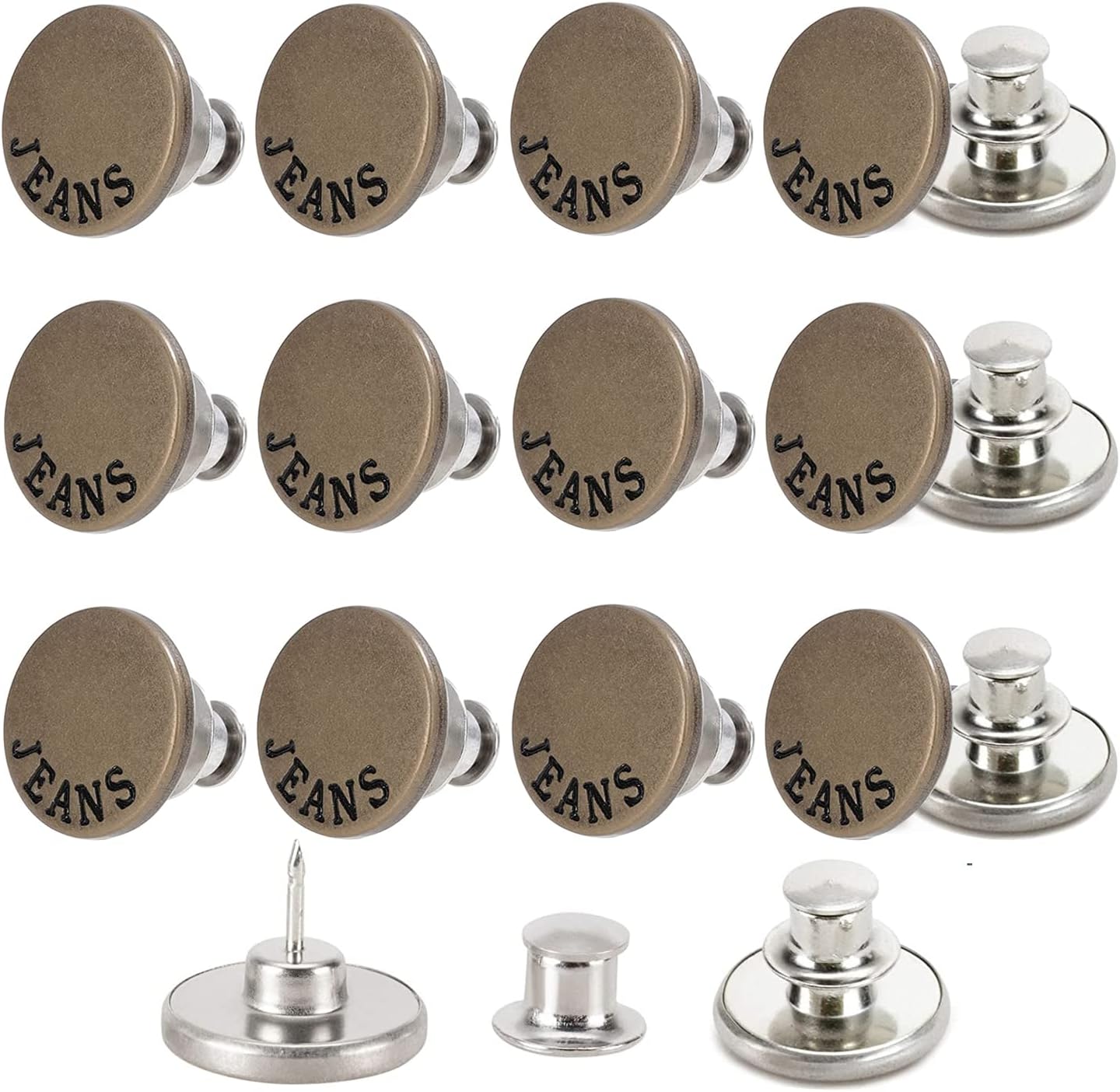 Amazon.com: 12 Sets Jeans Button Pins, 6 Styles Replacement Buttons ...
