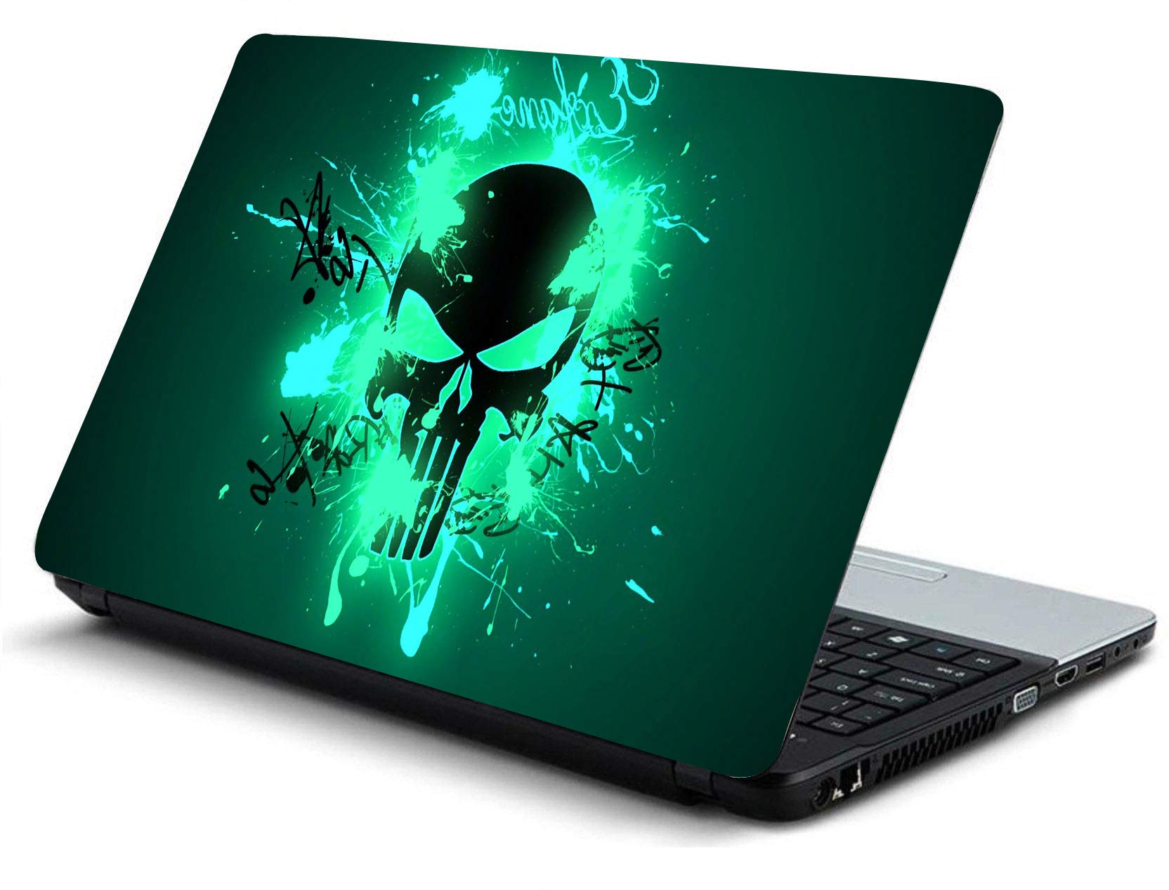 ISEE 360® Laptop Skin Cover Laminated Danger Skull Stickers and Free ...