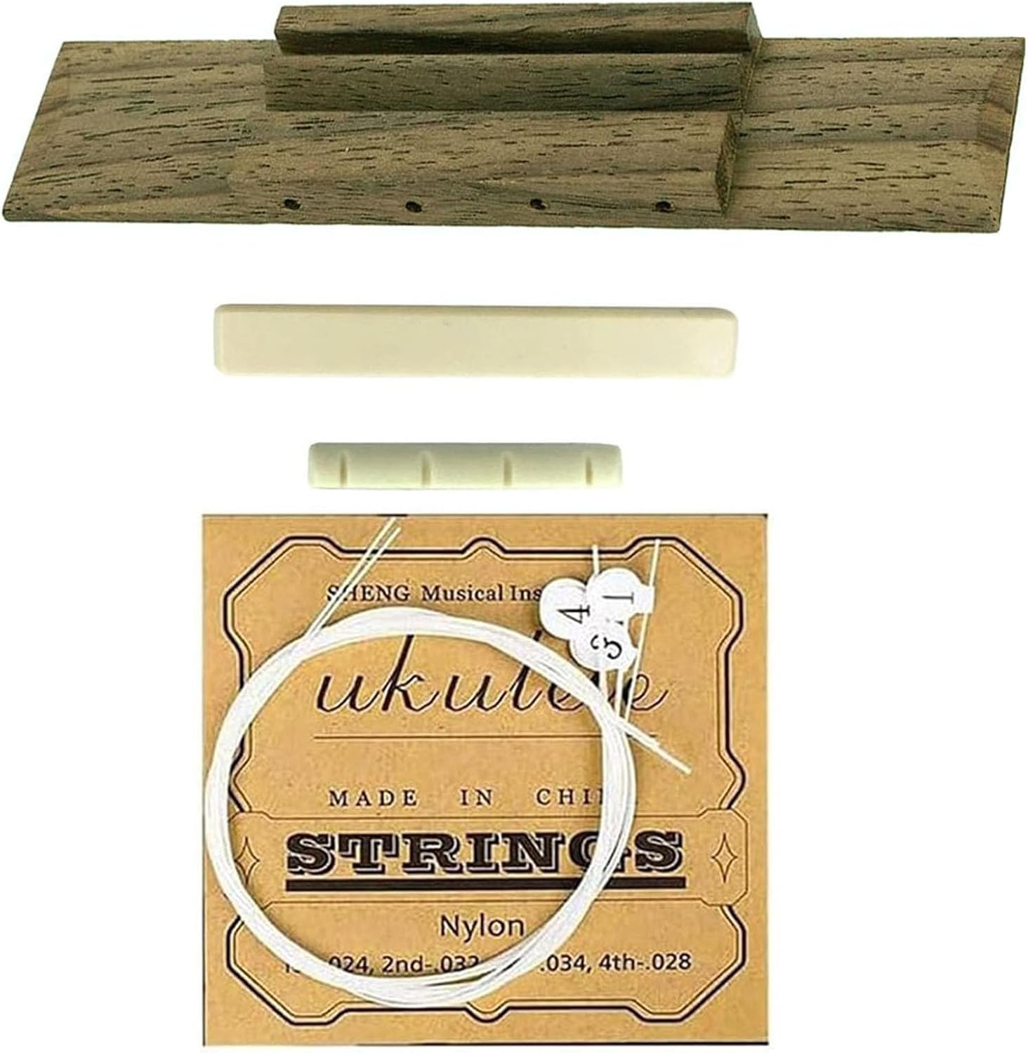 Amazon.com: TUOREN Ukulele Bridge Strings Set Include Rosewood Bridge ...
