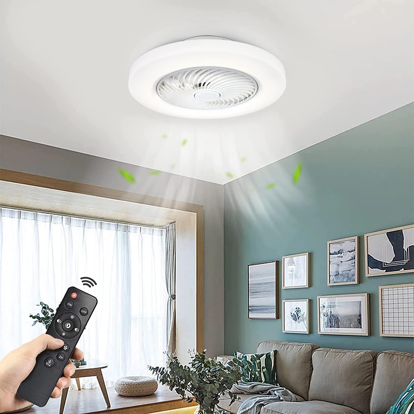 DADUL Ceiling Fan with Light, Modern Ceiling Fan with 3-Color ...