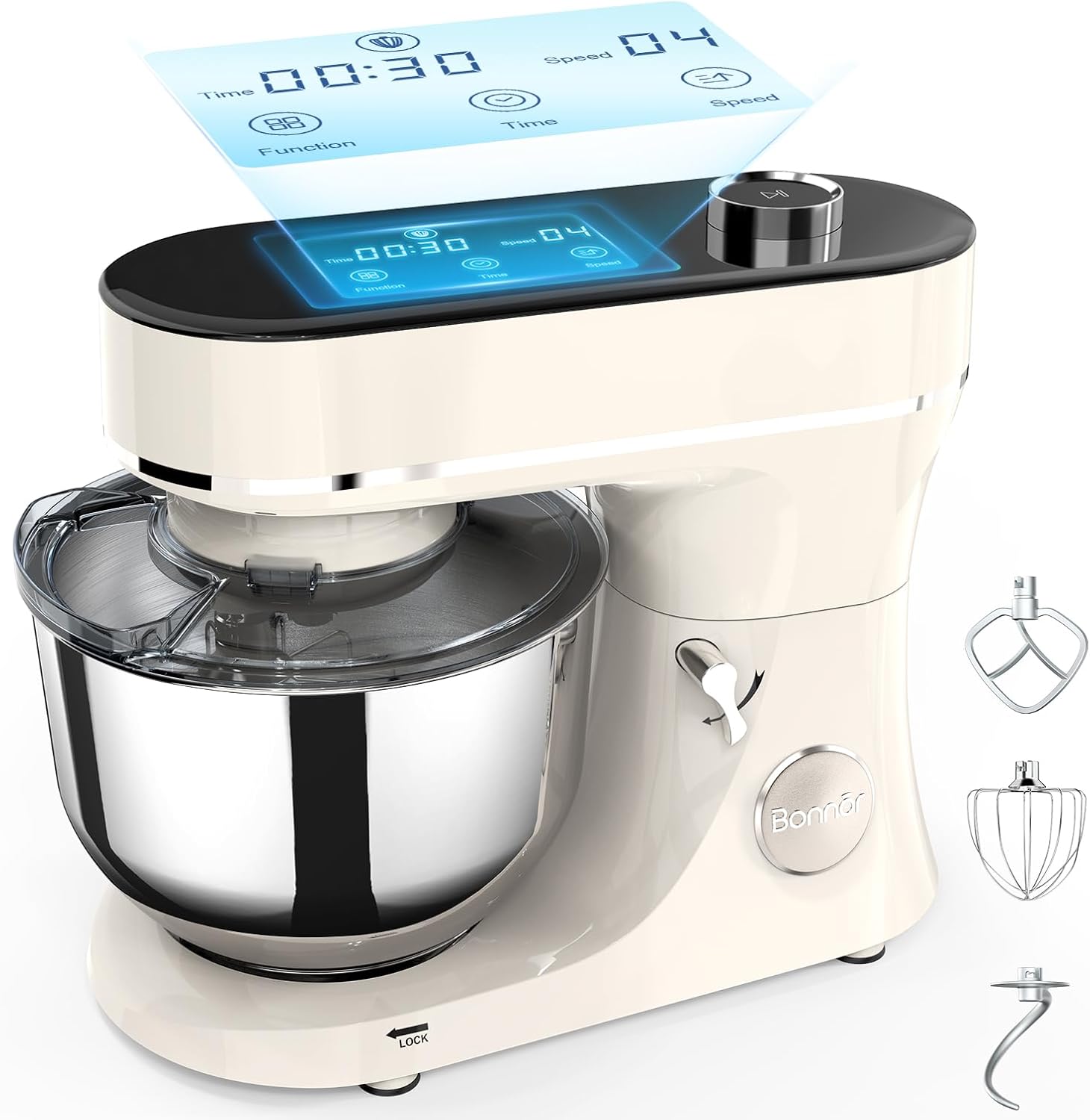 Amazon.com: Bonnor Stand Mixer 6QT Kitchen Mixer with LED Smart ...