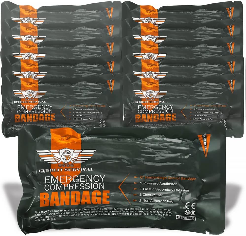 Amazon.com: EVERLIT Israeli 6 Inch Emergency Bandage Compression Trauma ...