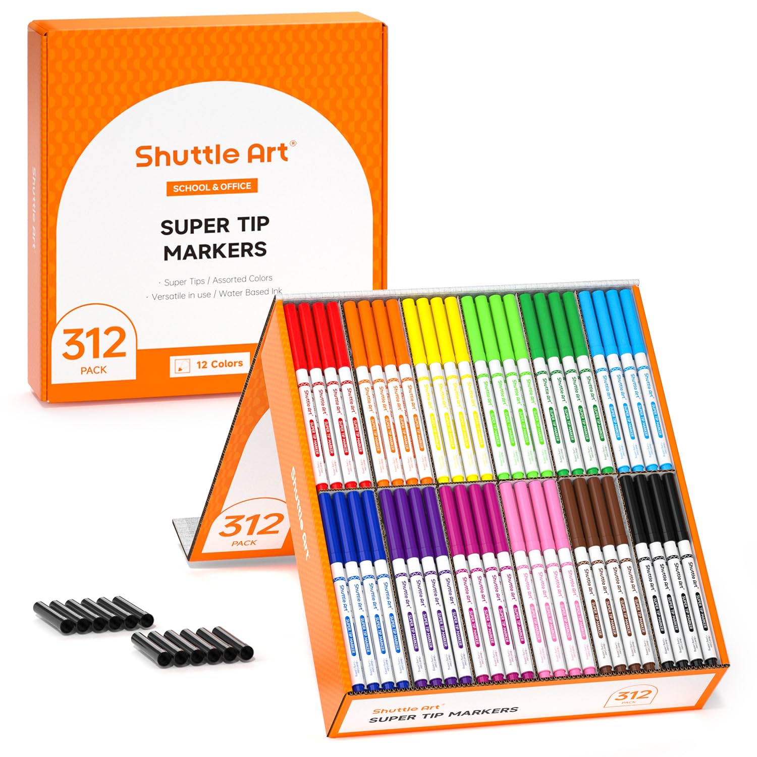 Amazon.com: Shuttle Art 312 Pack Washable Super Tips Markers, 12 ...