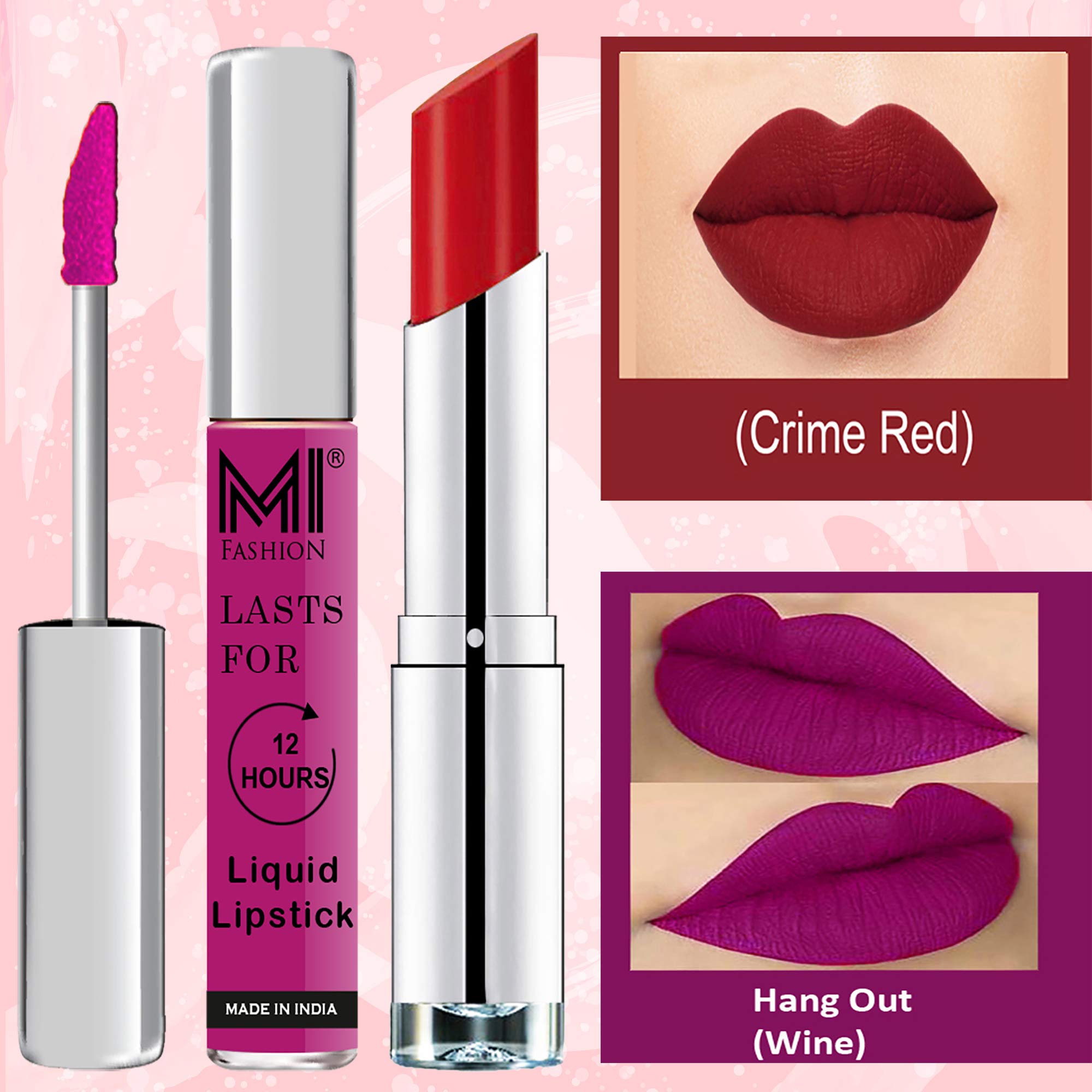 Buy MI Fashion Made in India Lipstick Combo Offers 100% Veg Long ...