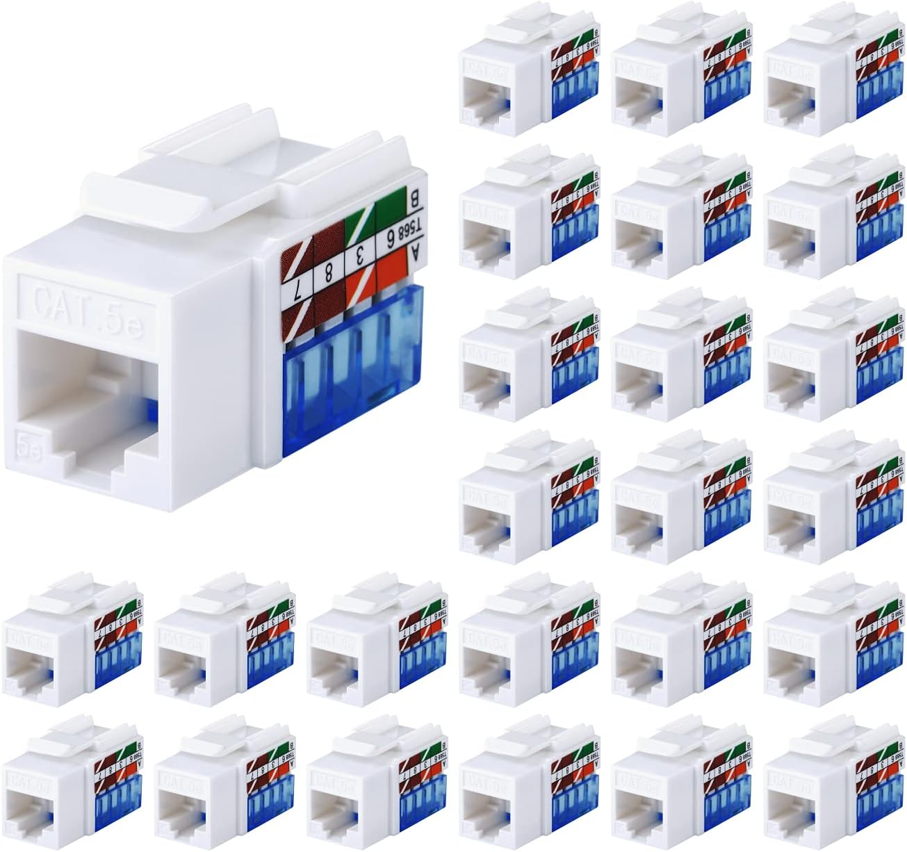 Amazon.com: CNAweb Cat5e RJ45 Modular Keystone Jack, 110 Style, Blue ...
