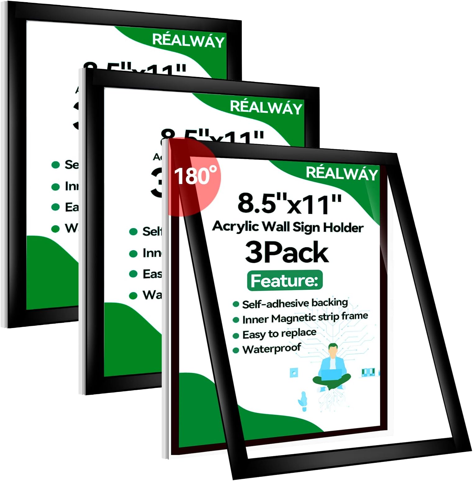 Amazon.com - SnapeZo Weather Resistant Black Poster Frame 8.5x11 Inches ...