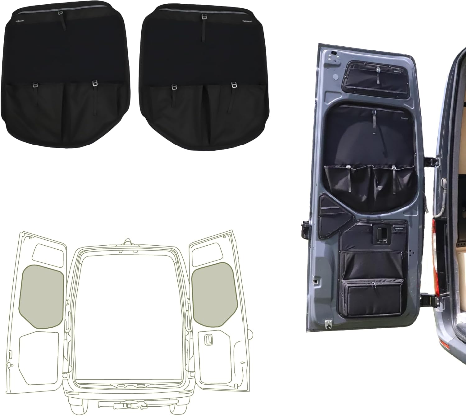 Amazon.com: VanEssential Rear Door MIDDLE Storage Panels (Pair ...