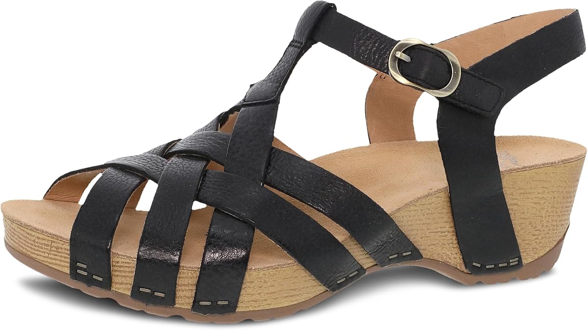 Amazon.com | Dansko Tinley Fisherman Wedge Sandal for Women - Cushioned ...