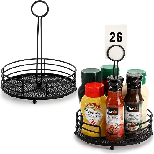 Amazon.com | ZOOFOX 2 Pack Metal Condiment Caddy, Tabletop Spice ...