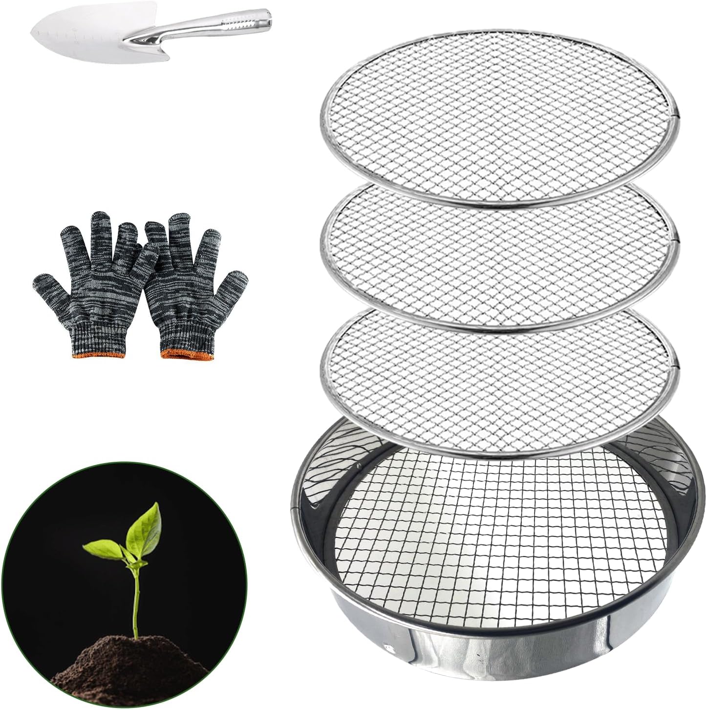 Amazon.com : Soil Sieve Sifter Set, Garden Sieve Set with 3 ...