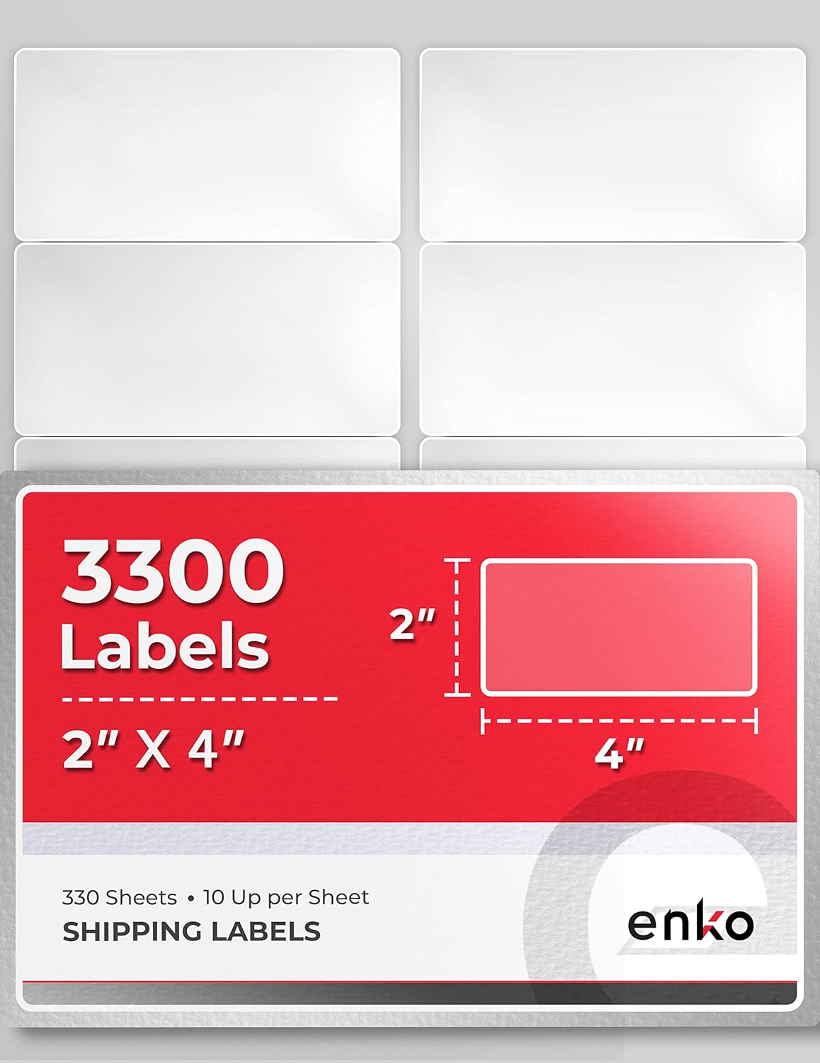 enKo - 2 x 4 Inch Label - White Blank - 10 Up Address Mailing Labels ...
