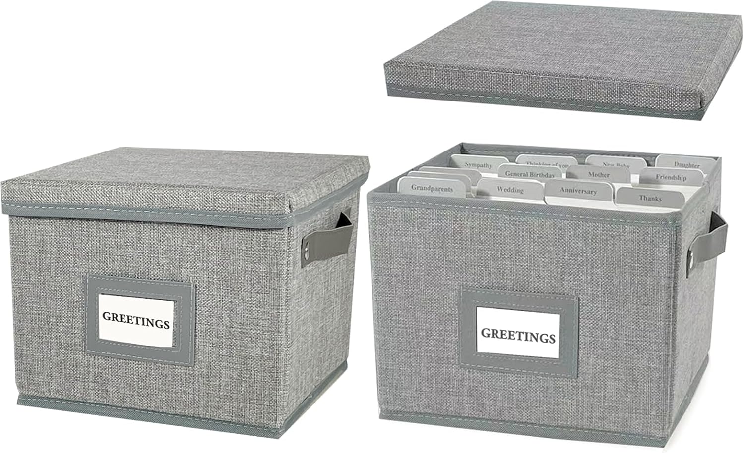 Amazon.com: Greeting Card Organizer Box with 16 Dividers,Collapsible ...