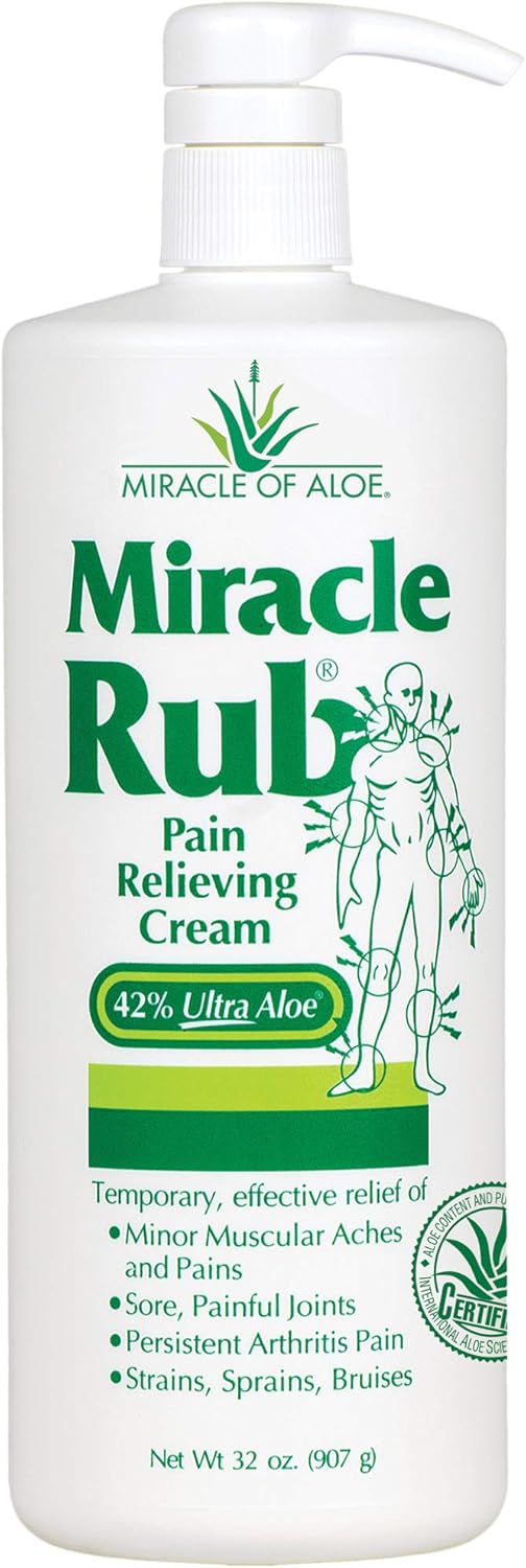 Amazon.com : Miracle of Aloe Miracle Rub Pain Relieving Cream 32 oz ...