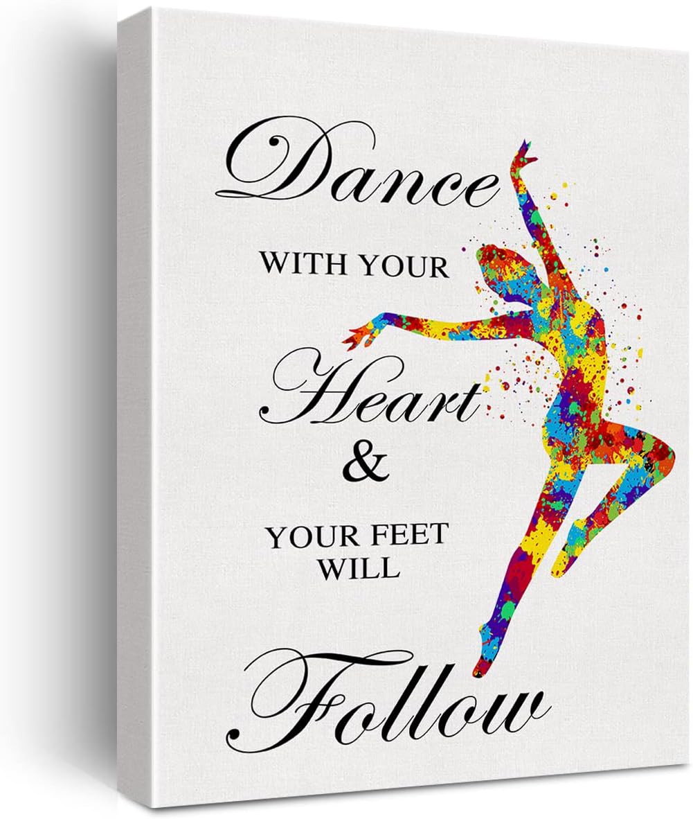 Amazon.com: Positive Dance Wall Art Canvas Print Watercolor Dance with ...
