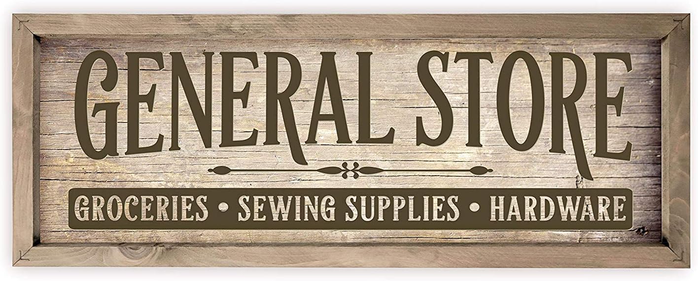 Amazon.com: General Store Wood Rustic Style Wall Décor Sign With Frame ...