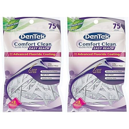 Amazon.com : DenTek Comfort Clean Easy Reach Floss Picks | Cleans Back ...