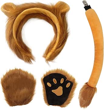 Amazon.com: Hyperfun Experience 4pcs Lion Costume Set with Ears and ...