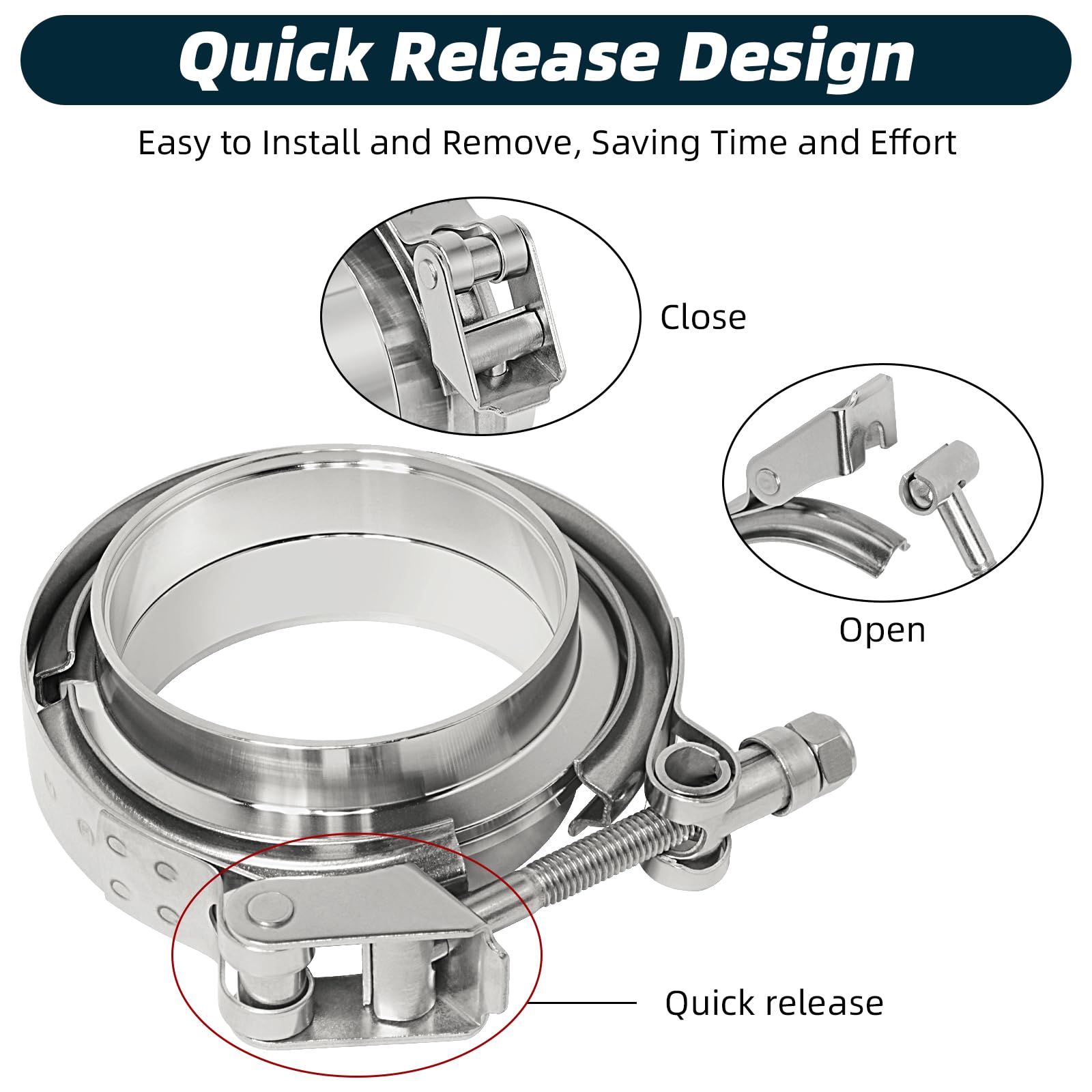 Snapklik.com : PALOZO 2.5 Inch Quick Release V Band Clamp