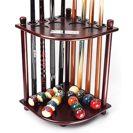 Amazon.com: TORPSPORTS Solid wood Pool Cue Rack -Floor Stand Holds 8 ...