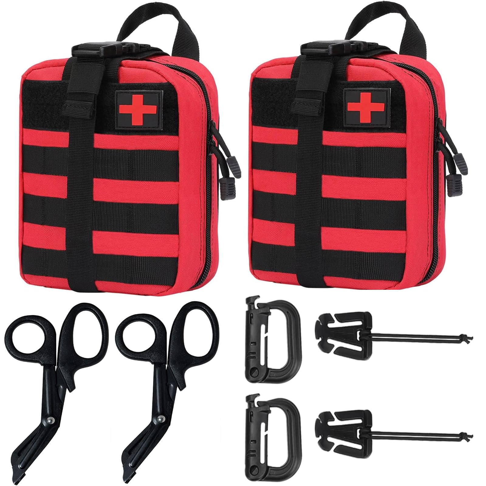 2 Pack Tactical First Aid Pouch 1000D Nylon Molle Pouch, Rip Away ...