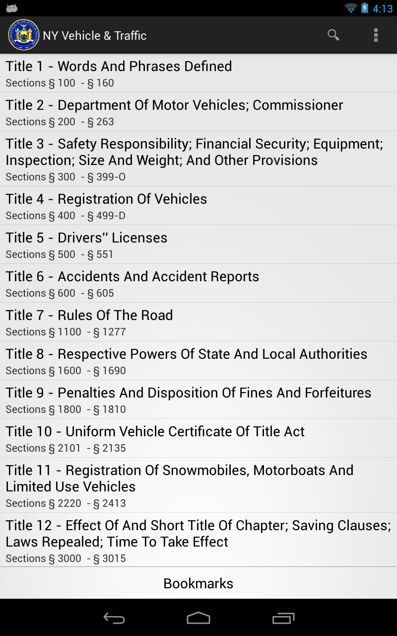 2015 NY Vehicle and Traffic Law (VTL) - App on Amazon Appstore