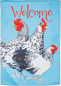 Amazon.com : Evergreen Flag Chickens Suede Garden Flag | Welcome Garden ...