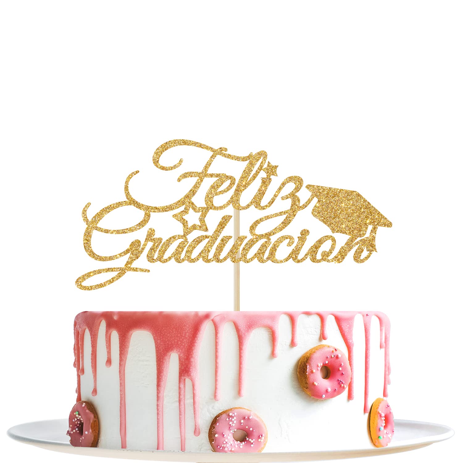 Gold Glitter Feliz Graduacion Cake Topper Happy Graduation Cake Topper ...