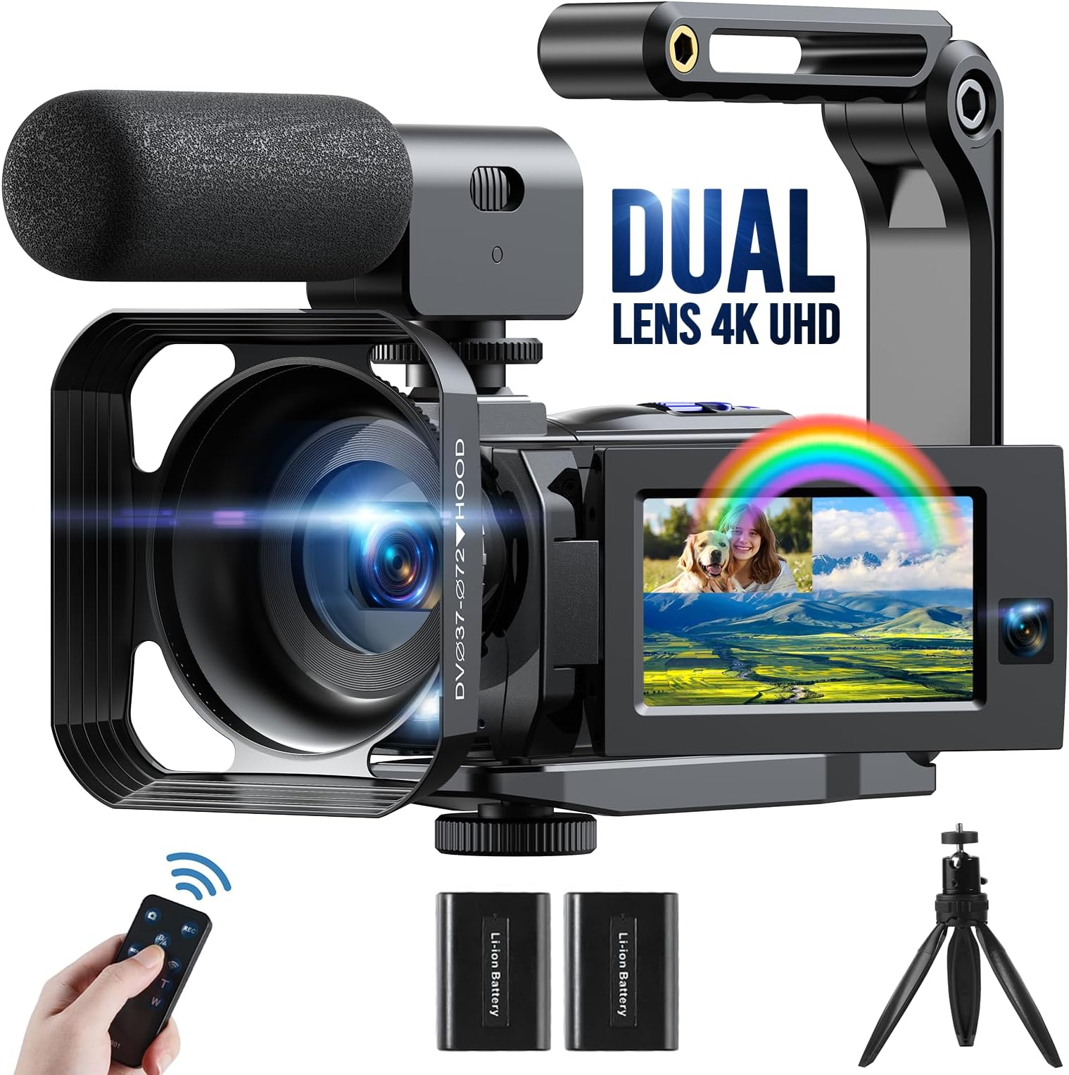 CAMWORLD 4K Camcorder Video Camera Dual Lens 56MP WiFi Vlogging Camera ...