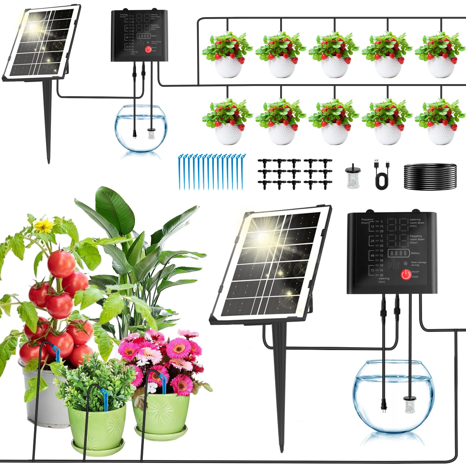 Hiyorsoa Solar Irrigation System Kit, Solar Automatic Watering System ...