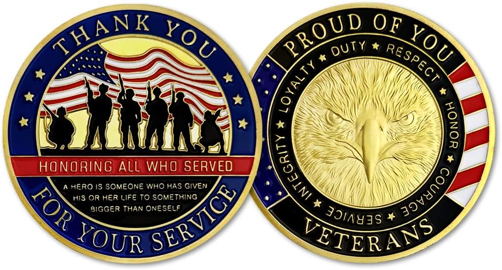 Amazon.com: Military Veterans Challenge Coin Veteran Appreciation Coin ...