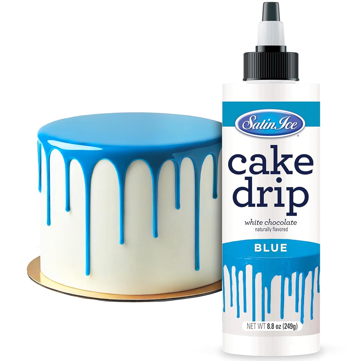 Amazon.com : Satin Ice Cake Drip, Blue, 8.8 Ounce : Grocery & Gourmet Food
