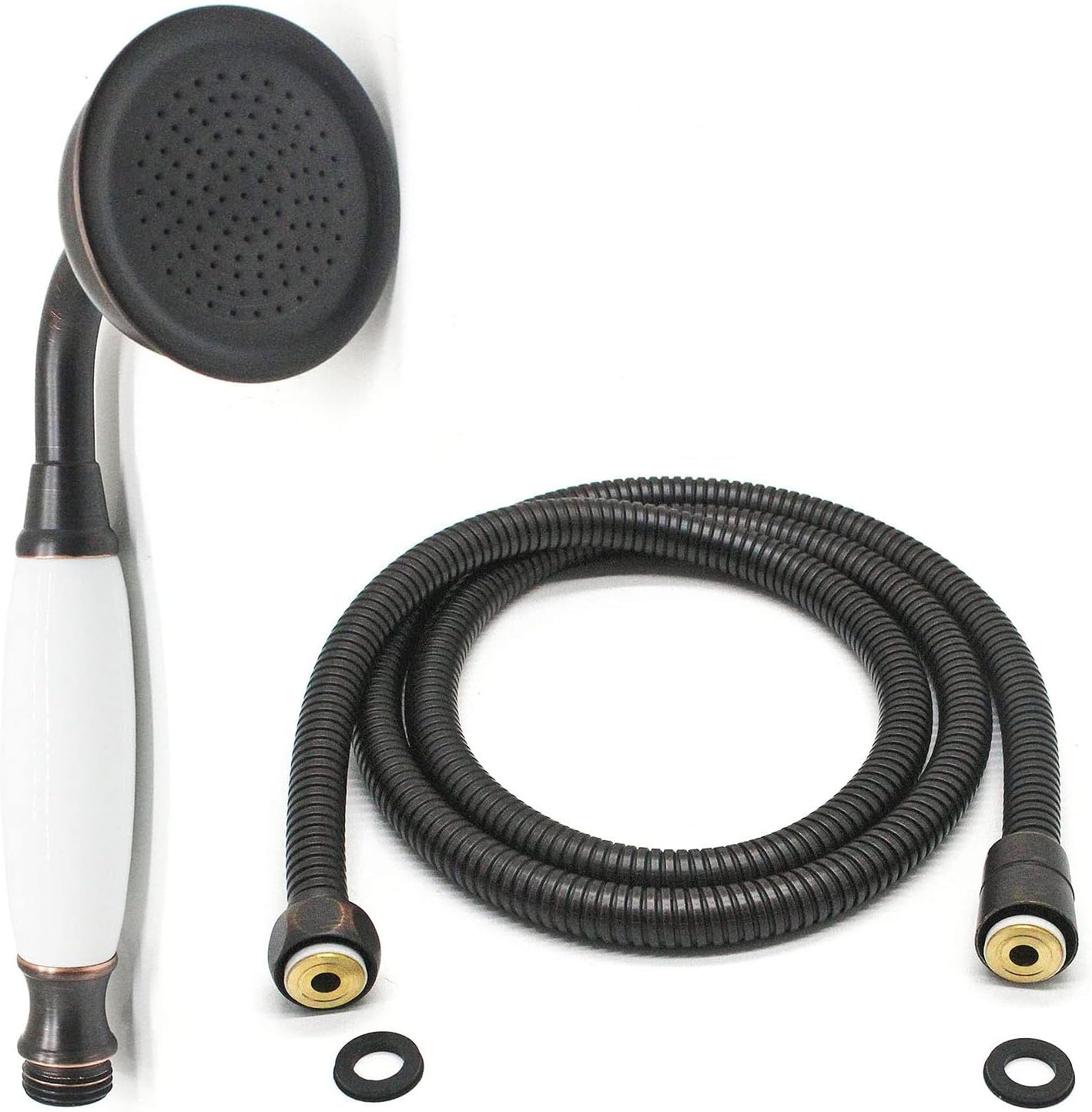 Oil Rubbed Bronze Handheld Shower with Hose No Holder - Retro Telephone ...