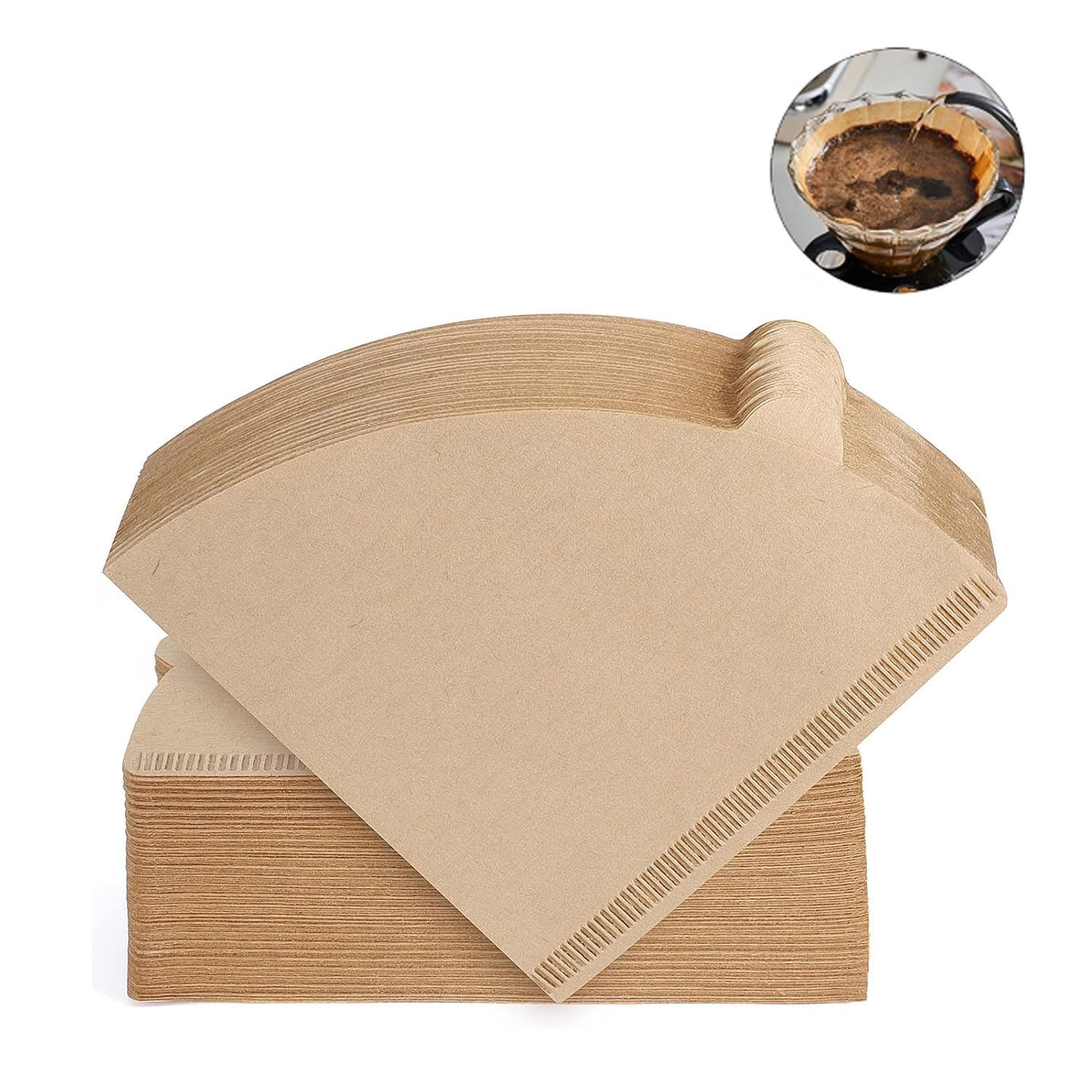 200 PCS Disposable Coffee Paper Filters,Cone Coffee Filters Size 02 ...