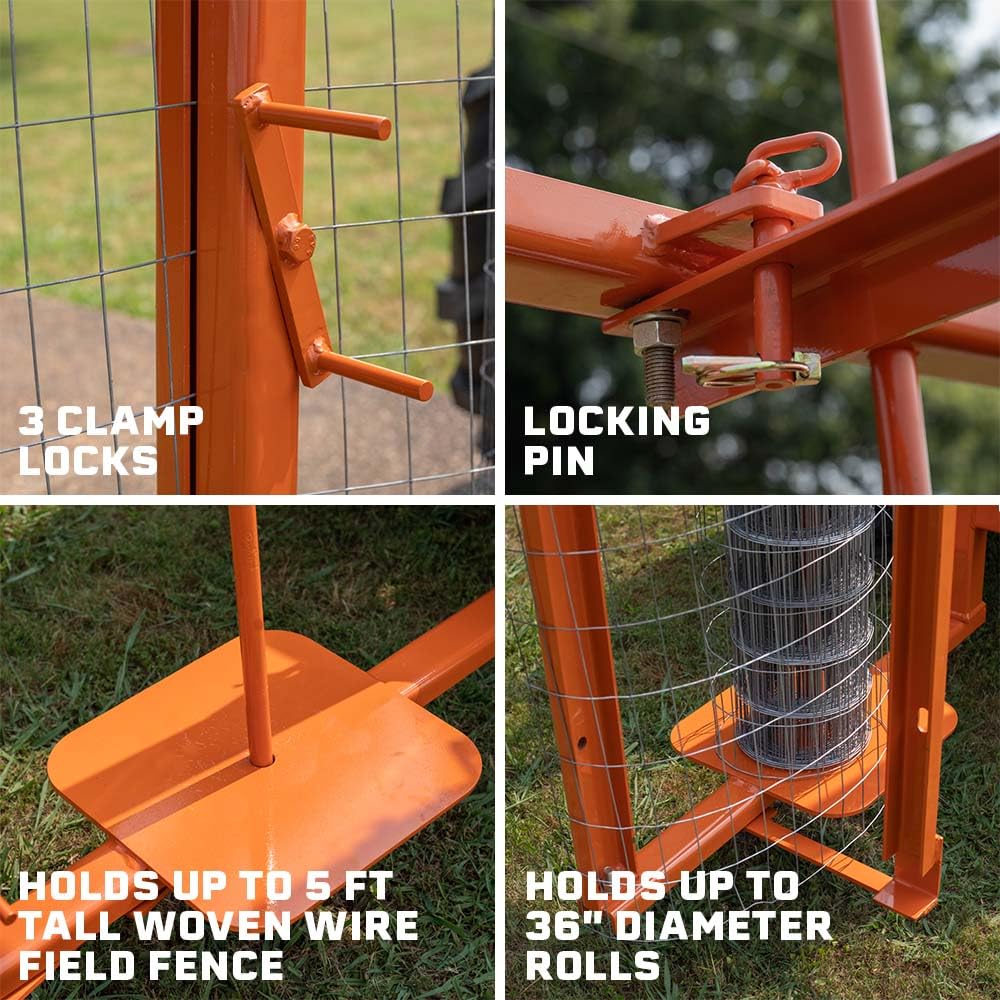 Wire Field Fence Unroller Tow Hitch Mounted Fencing Wire (ringlock)