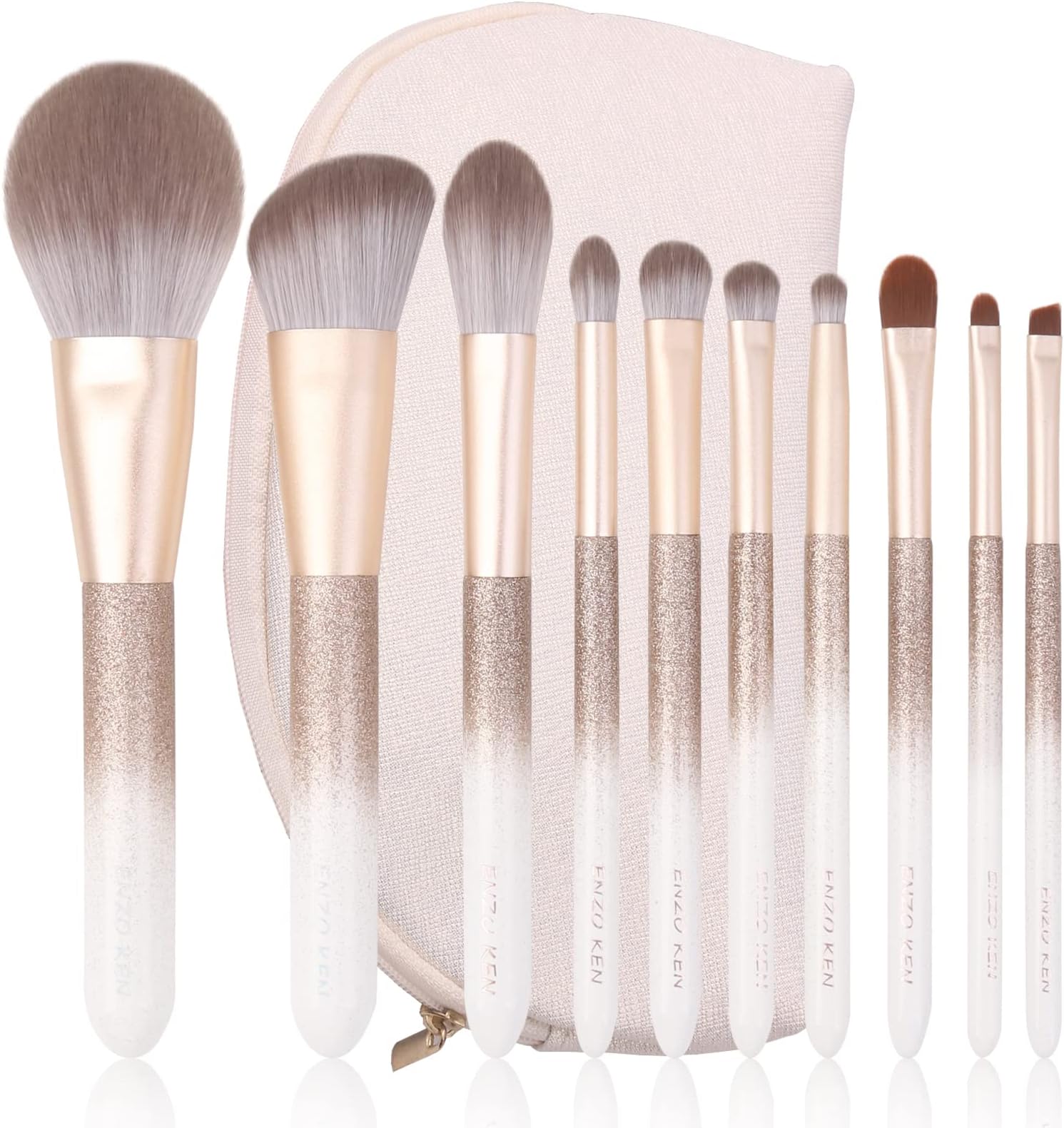 Amazon.com: ENZO KEN Natural Hair Makeup Brush Set Professional, Fox ...