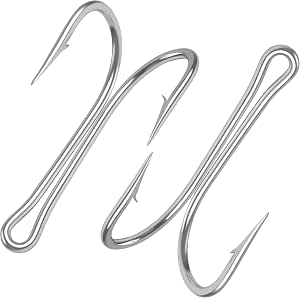 Classic Double Fishing Hooks,10pcs Stainless Steel Double Hooks Sharp ...