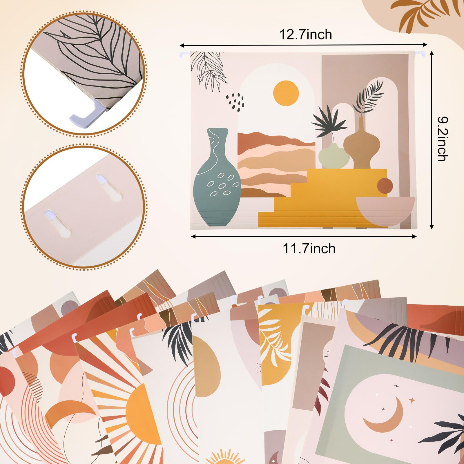 Snapklik.com : Estune 32 Pcs Boho Decorative Hanging File Folders ...