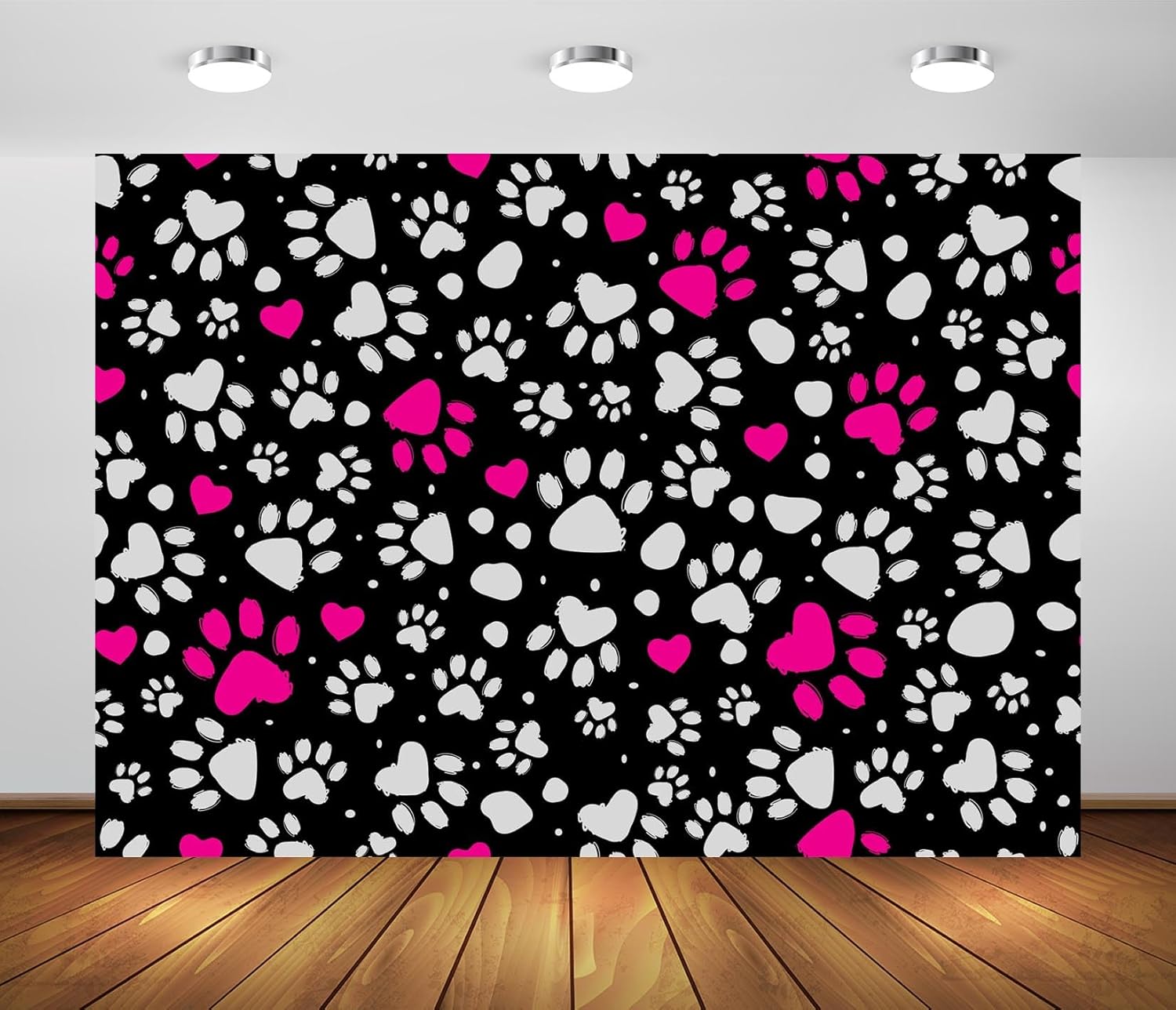 Amazon.com : BELECO 5x3ft Fabric Paw Print Backdrop Puppy Dog Paw Theme ...