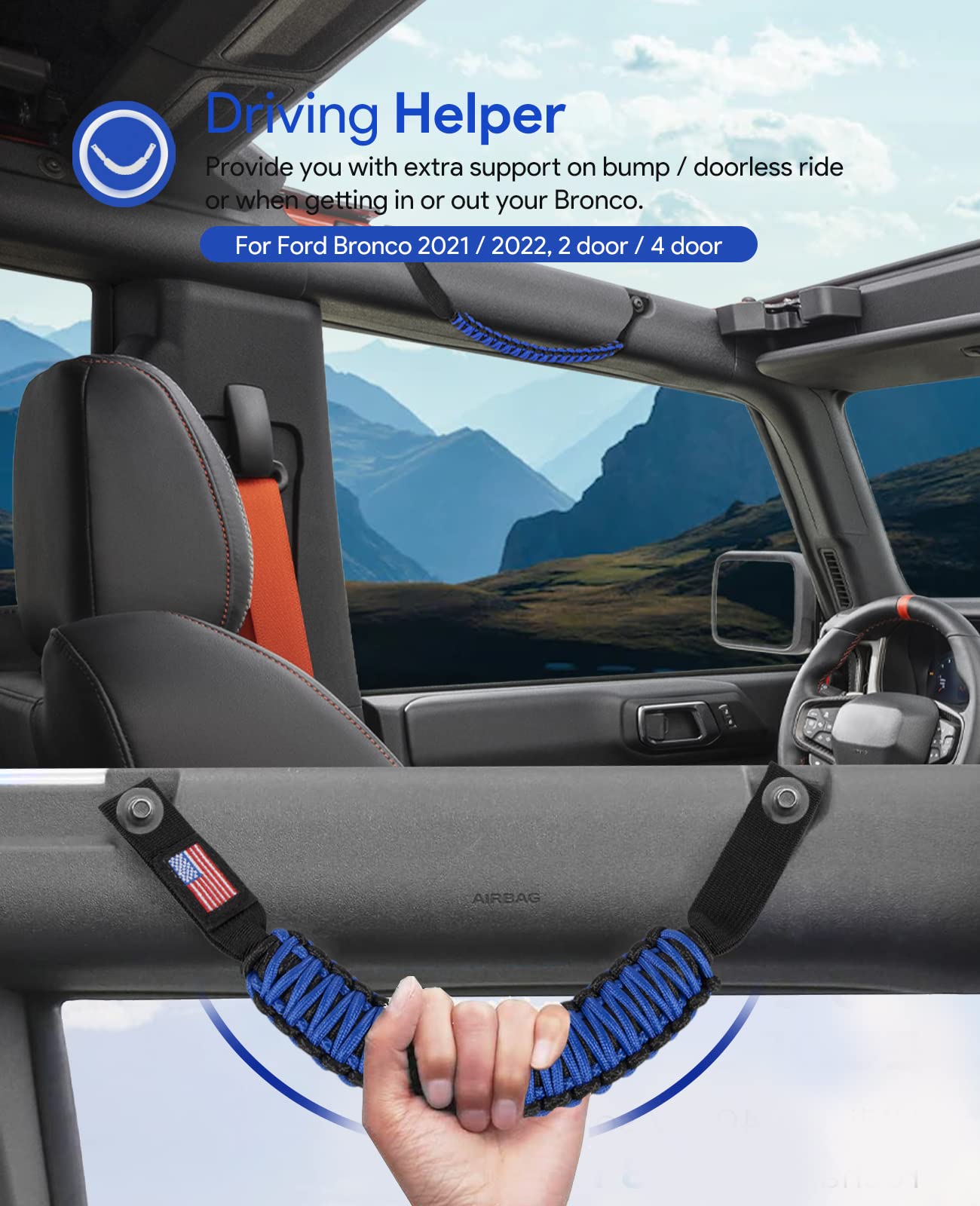 Snapklik.com : Sixcow 4 Pack For Ford Bronco Roll Bar Grab Handles