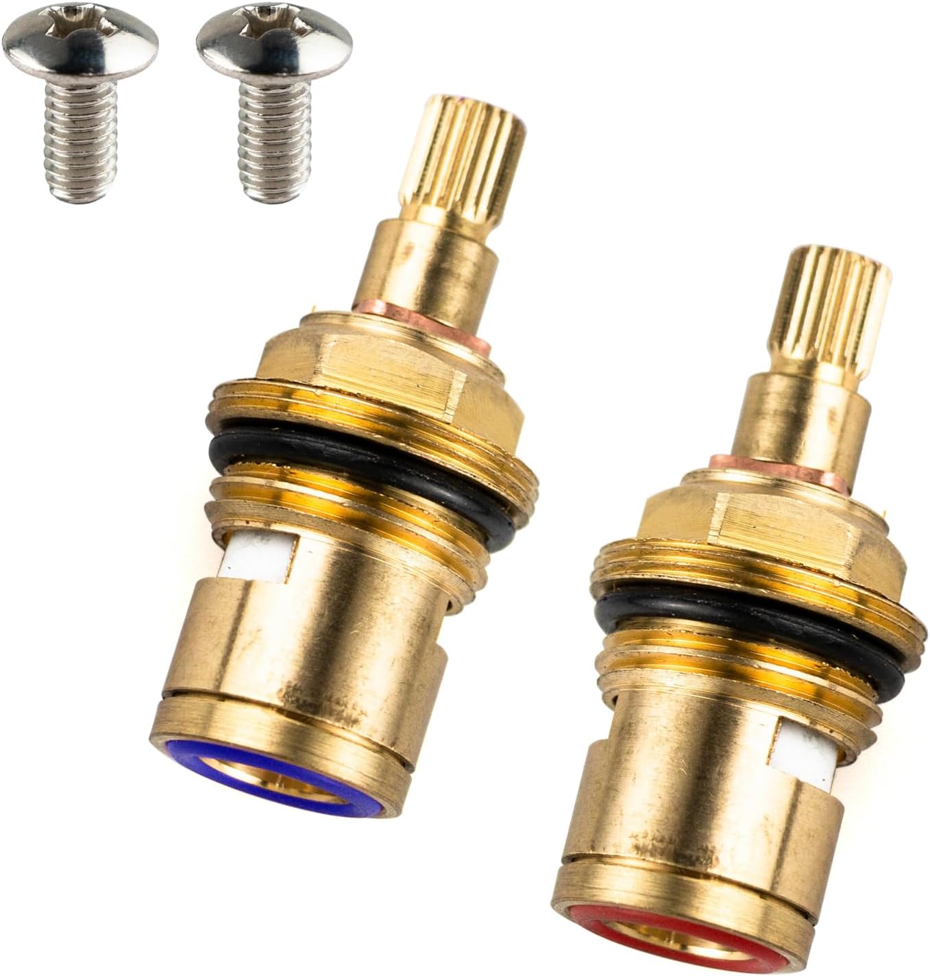 2-Pack Brass Ceramic Stem Disc Cartridge G1/2" Replacement Brass Faucet ...