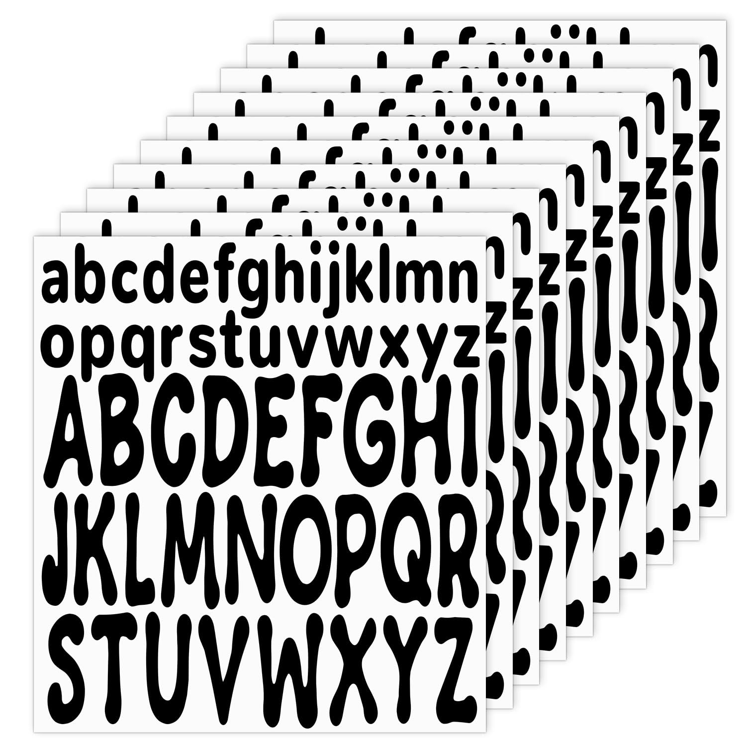 Amazon.com: 520pcs Letter Stickers, 10 Sheets 1inch Lowercase and 2inch ...