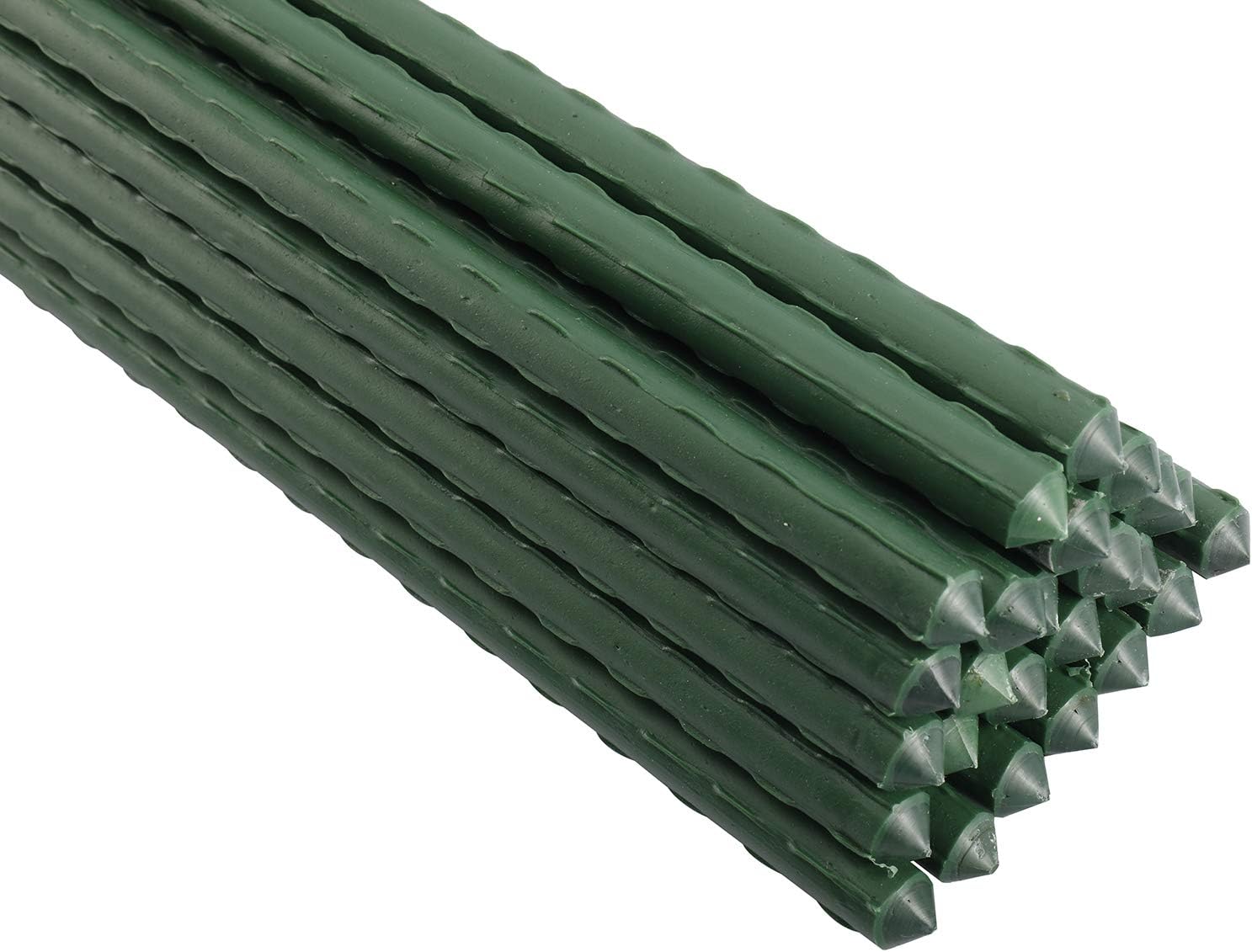 Jollybower Lot de 25 piquets en acier pour plantes - 1,2 m - Revêtement ...