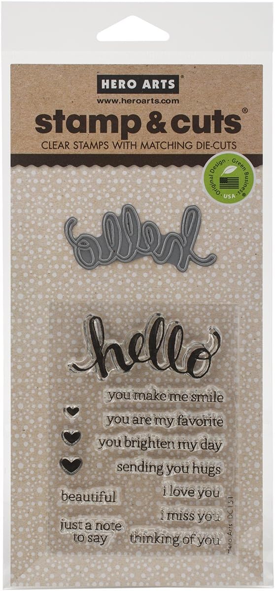 Amazon.com: Hero Arts DC151 Stamp & Cut, Hello