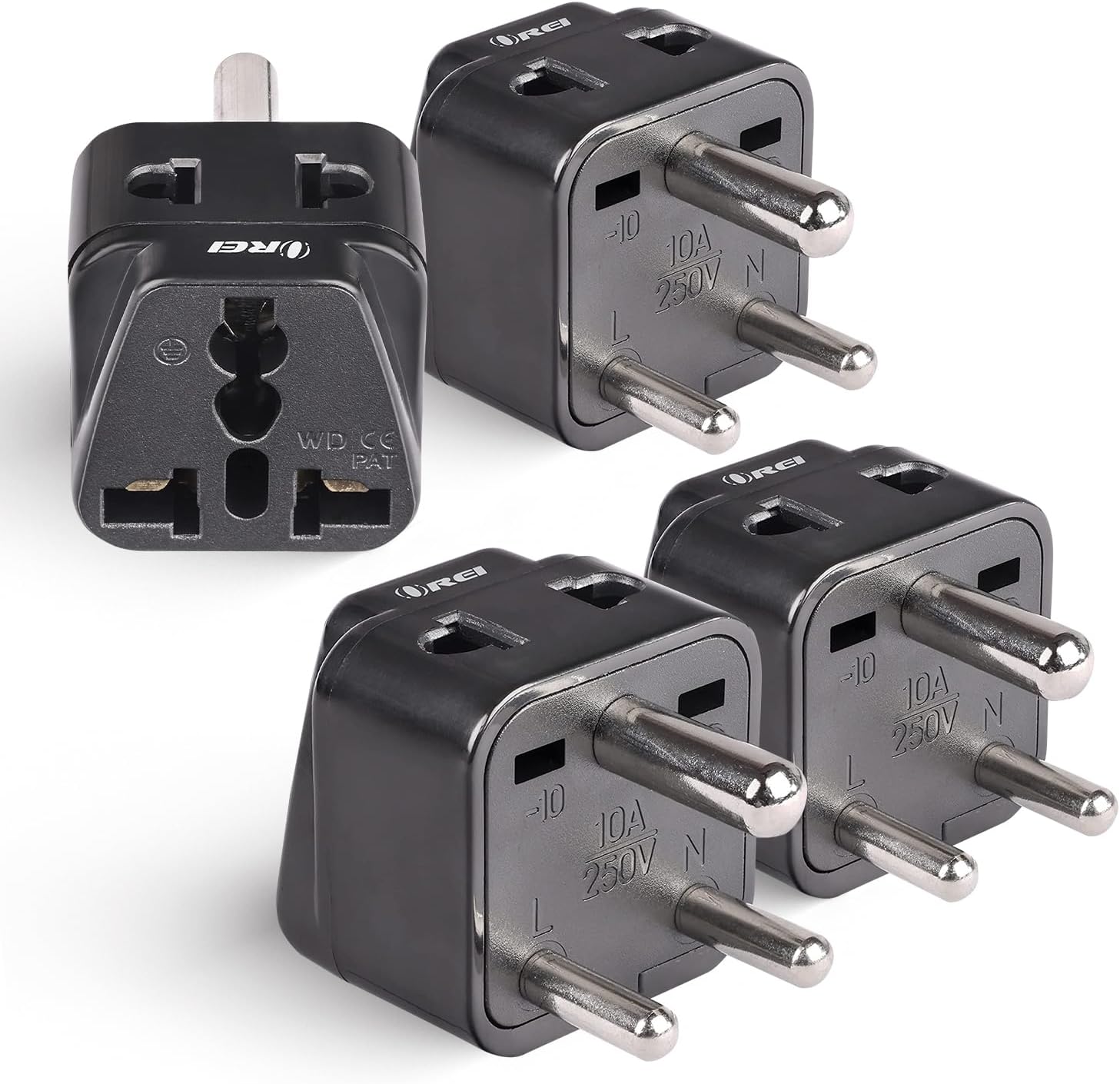 OREI USA to India Adapter Plug, World (USA, UK, China & More) Australia ...