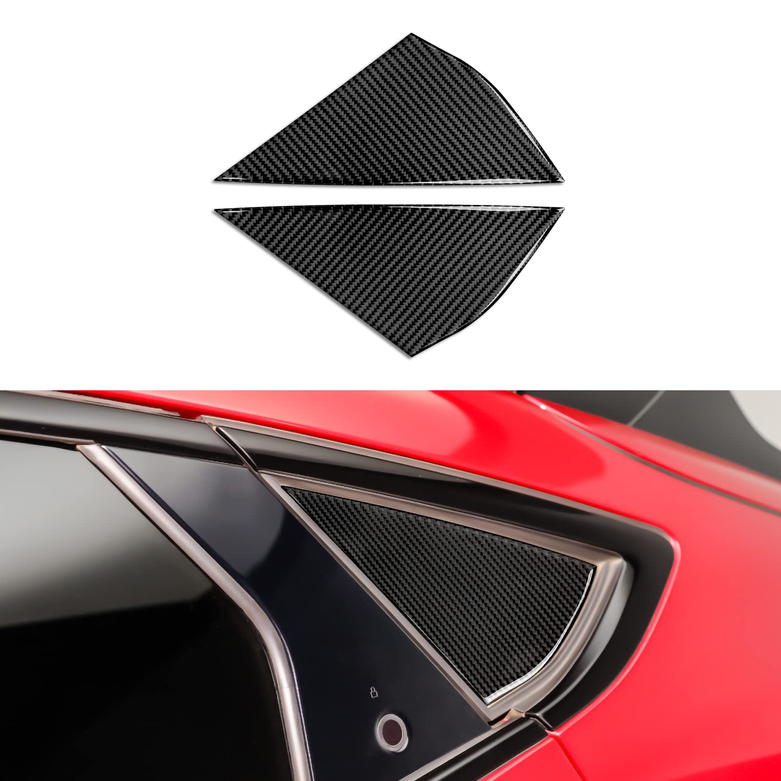 Amazon.com: 2PCS Carbon Fiber Decals Rear Side Window Louvers Sticker ...