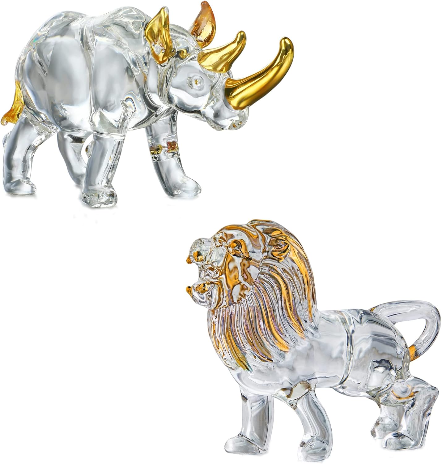 Amazon.com: YU FENG Crystal Lion and Rhinoceros Figurine : Home & Kitchen