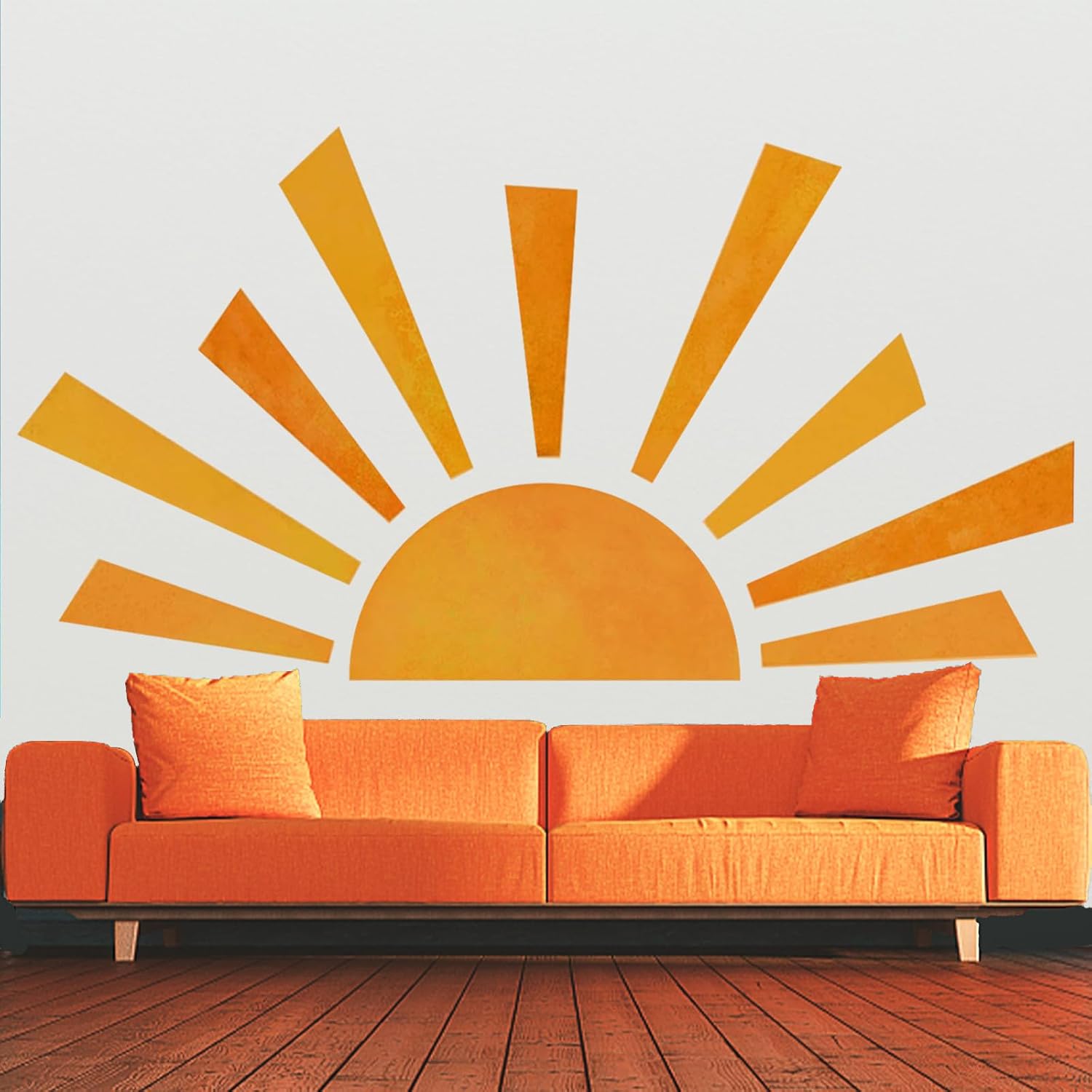 Amazon.com: Large Boho Half Sun Wall Stickers, Modern Watercolor Sun ...