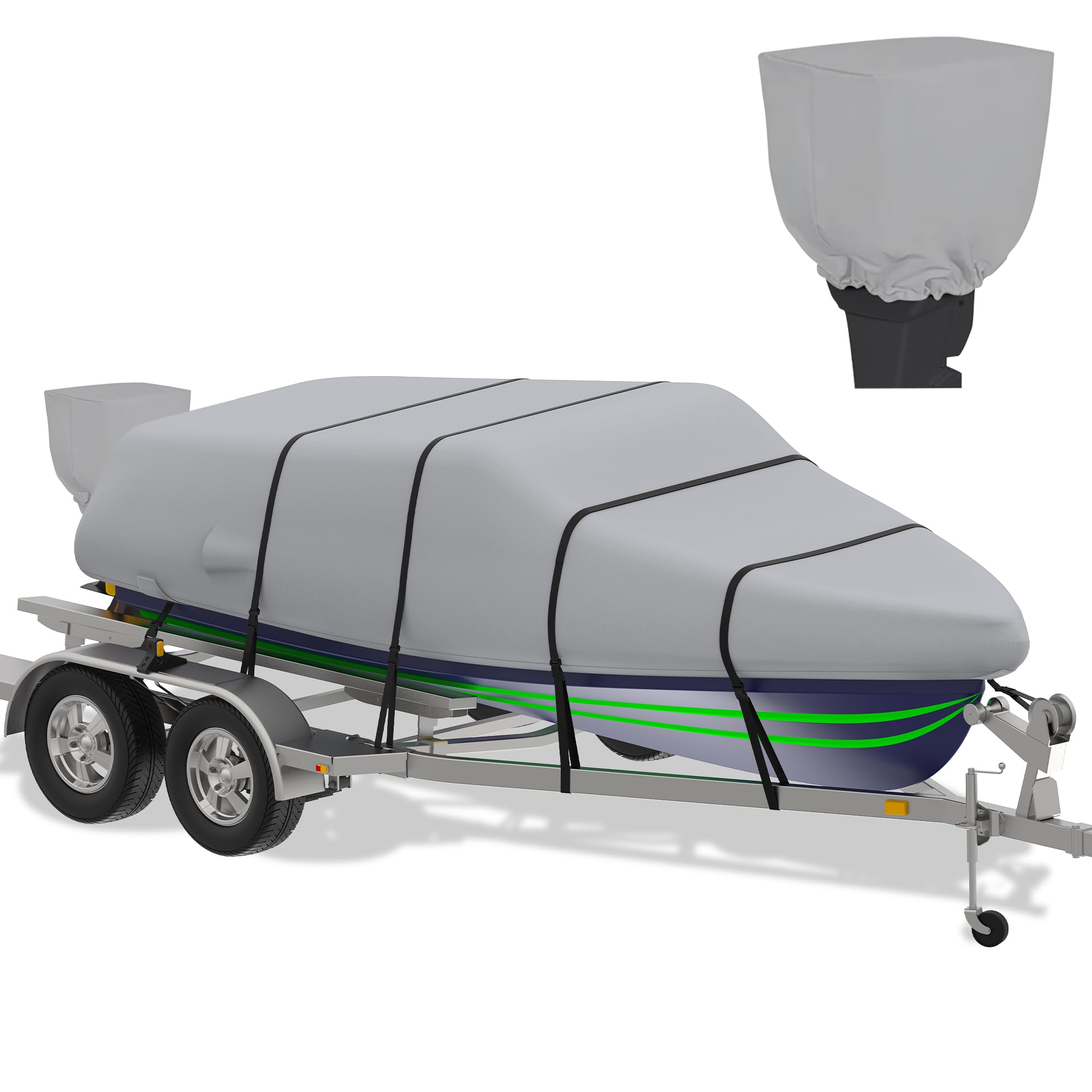 K-Musculo Boat Cover, 14-16 ft Heavy Duty 800D Waterproof Boat Cover ...