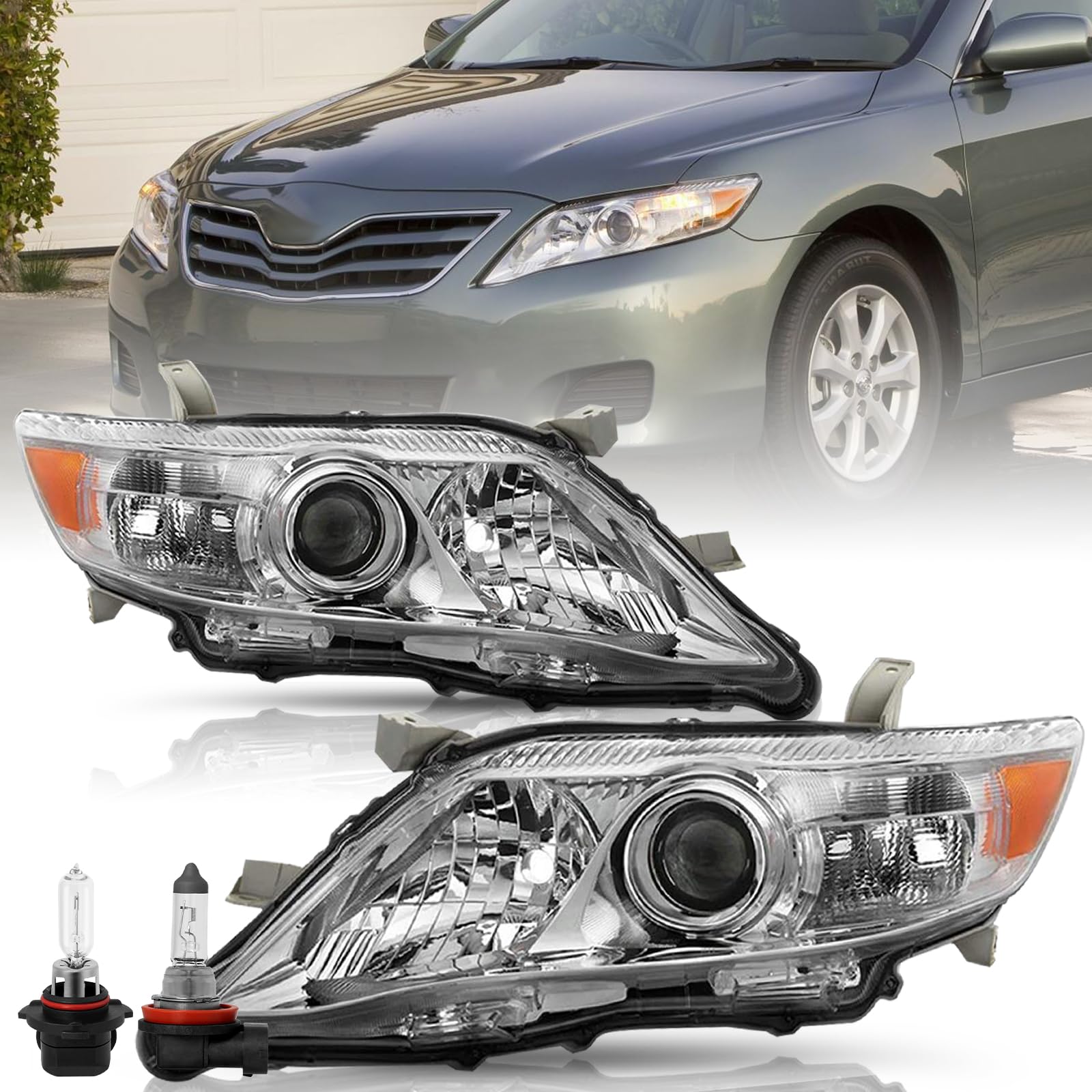 Amazon.com: TUSDAR Fits For 2010 2011 Toyota Camry Headlight Assembly ...